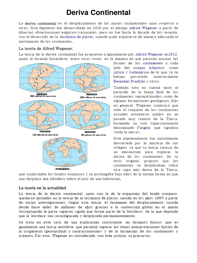 Deriva Continental | PDF | Placas tectónicas | Ambiente natural global