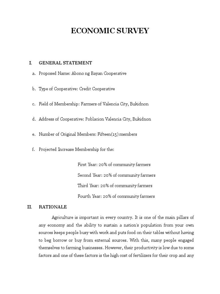 Economic Survey Cooperative | PDF | Cooperative | Agriculture
