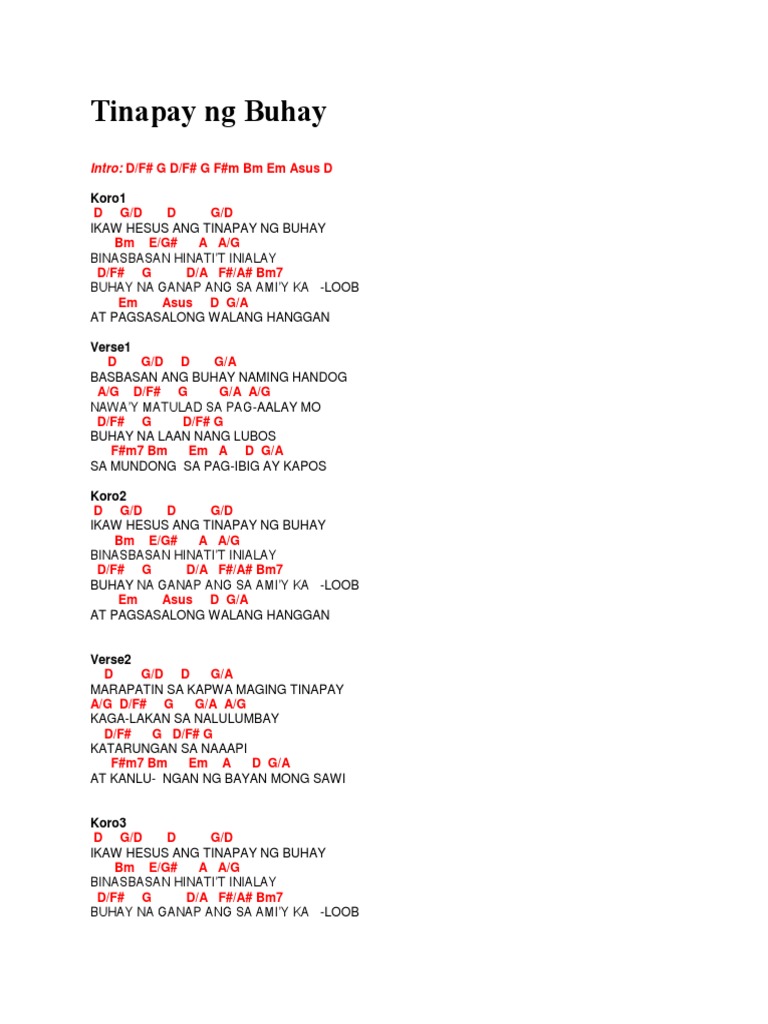 Tinapay NG Buhay (Lyrics & Chords) | PDF