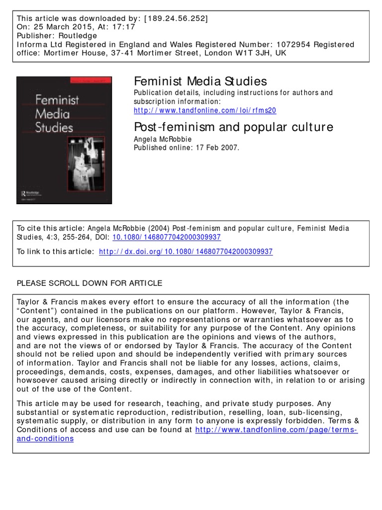 Feminist Media Studies: Feminism and Popular Culture | PDF | Feminism ...