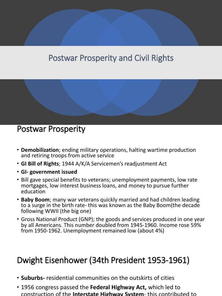 Postwar Prosperity and Civil Rights PP | PDF | African American Civil ...