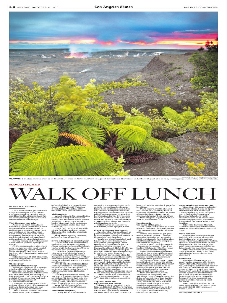 Walk Off Lunch: Hawaii Island | PDF | Hawaii (Island) | Hawaii