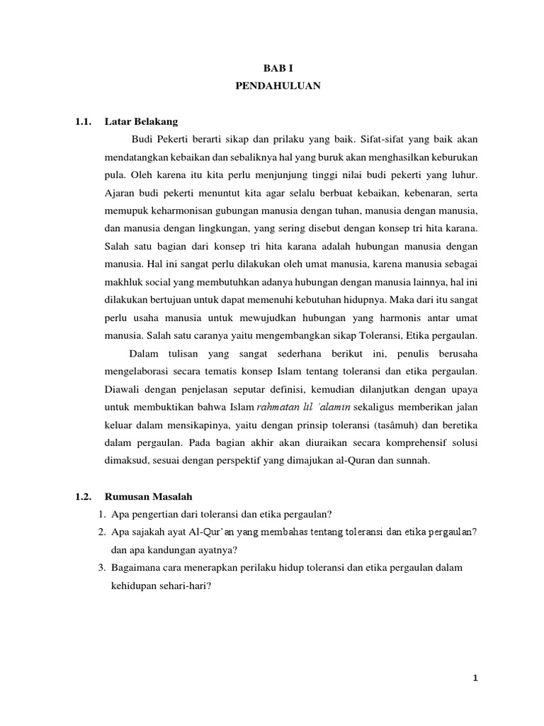 Qurdis III (Toleransi Dan Etika Dalam Pergaulan) | PDF