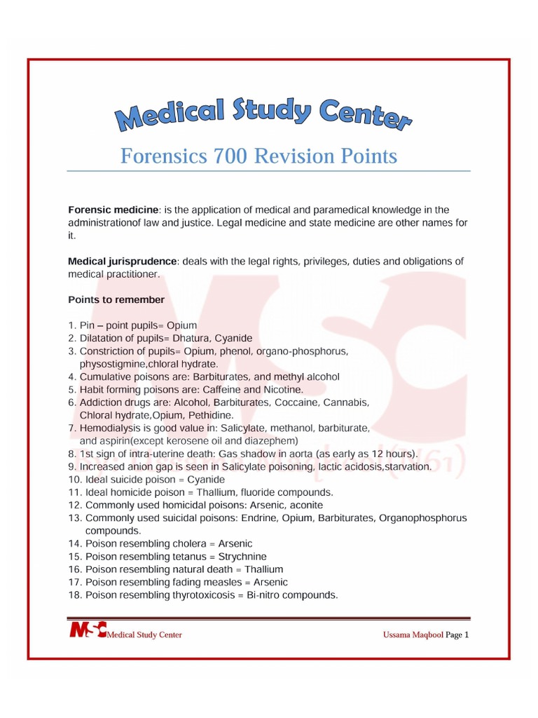 Forensics 700 Revision Points | PDF
