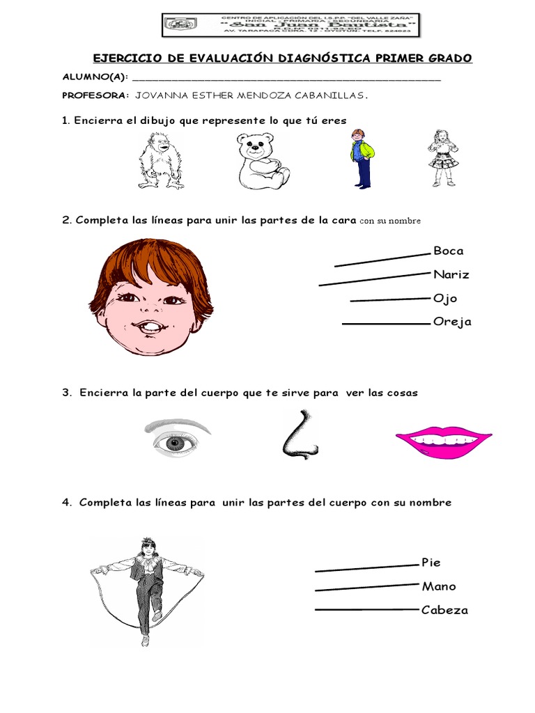Evaluacion Diagnostica Primer Grado | PDF