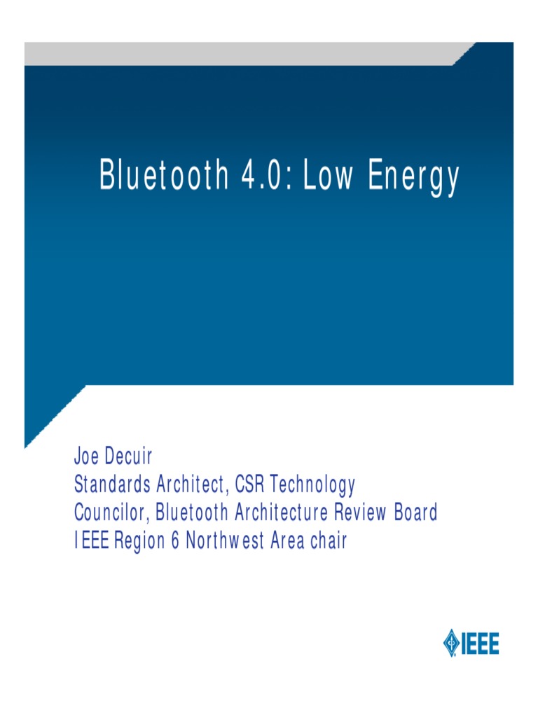 Bluetooth 4.0: Low Energy Overview | PDF | Bluetooth | Computer Network