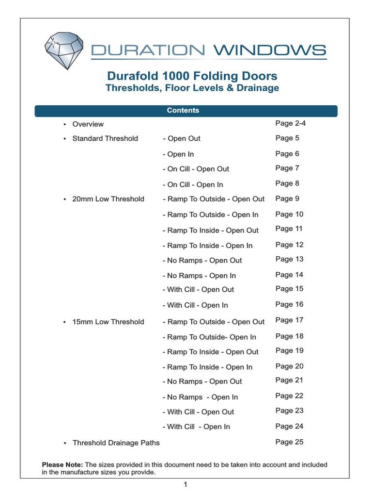 Durafold 1000 Folding Doors: A Comprehensive Guide to Thresholds, Floor ...
