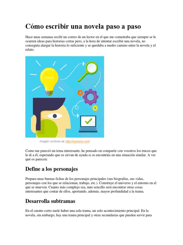Guía para escribir una novela paso a paso | PDF | Novelas | Cuentos