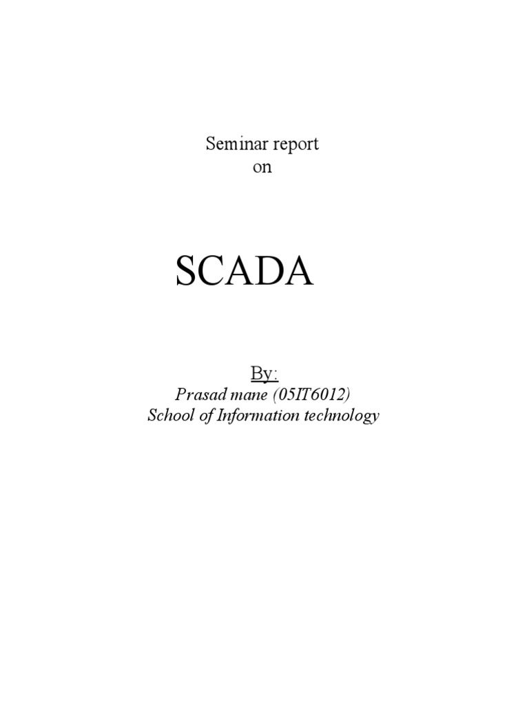 Scada: Seminar Report On | PDF | Scada | Server (Computing)