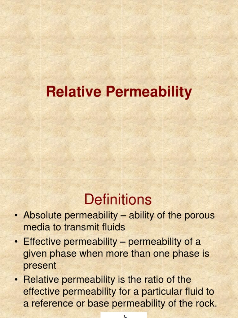 5 Relative Permeability | PDF | Permeability (Earth Sciences) | Soft Matter