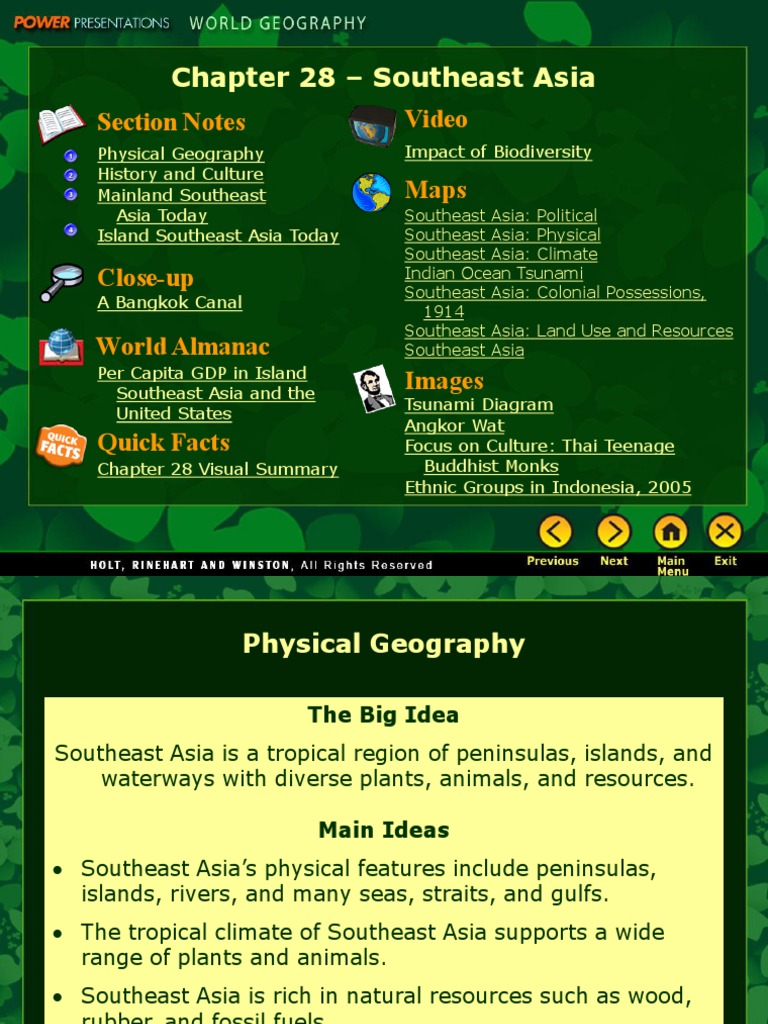 Chapter 28 - Southeast Asia: Section Notes Video Maps | PDF | Southeast ...