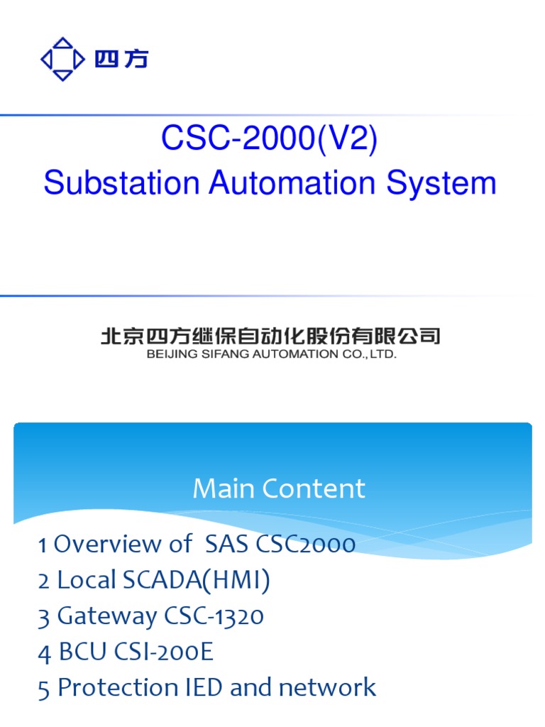 CSC2000 Substation Automation Overview | PDF | Scada | Gateway ...