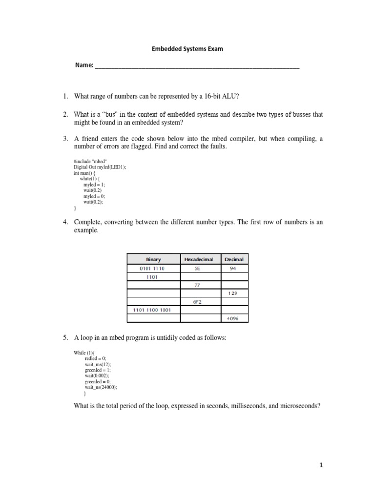 Embedded Systems Exam: A Comprehensive Review of Key Concepts | PDF ...