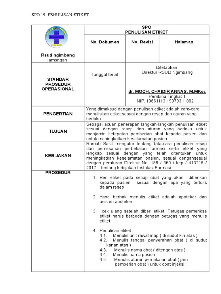 Spo.19. Penulisan Etiket | PDF
