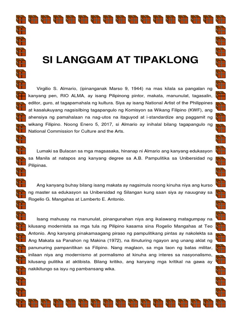 Si Langgam At Tipaklong