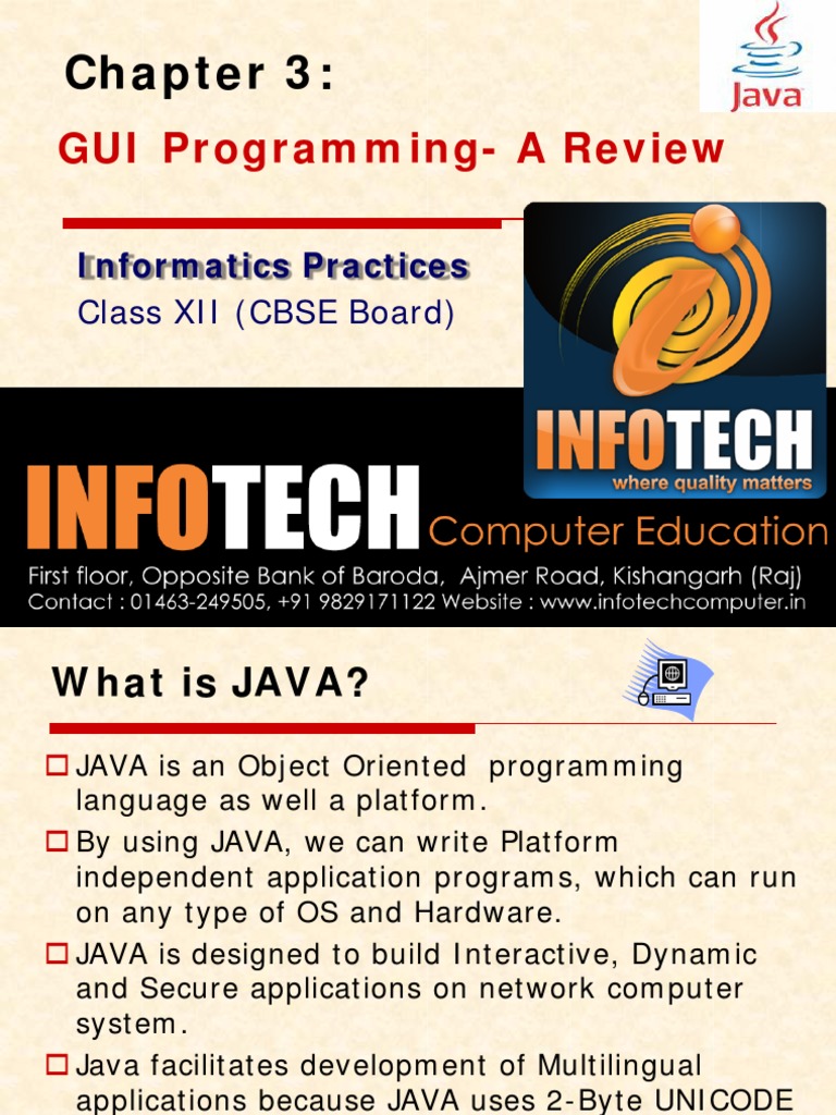 Chapter 3-JAVA GUI Programming-Reveiw Final | PDF | Widget (Gui ...
