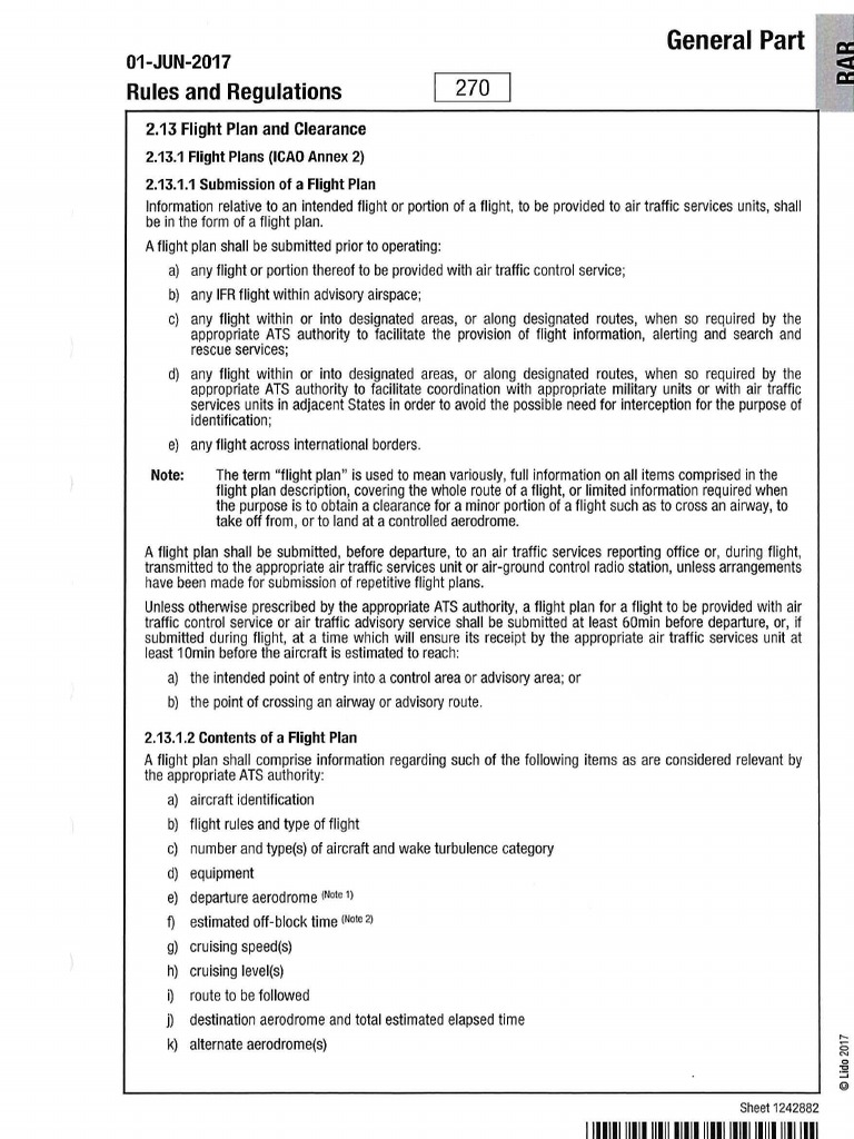 Flight Plan | Air Traffic Control | Instrument Flight Rules