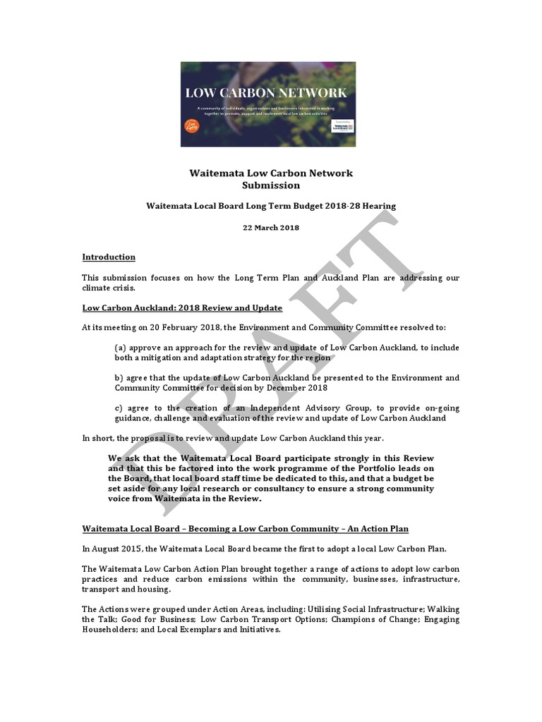 Waitemata Local Board - LTP 2018-28 PDF | PDF | Climate Resilience ...