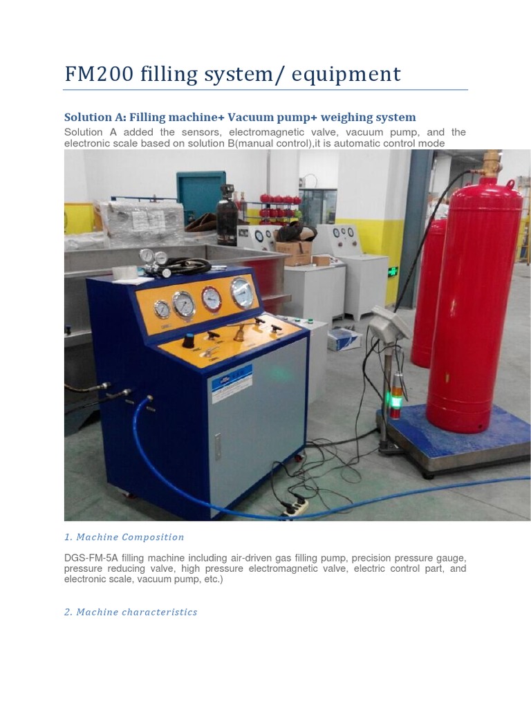FM200 Filling System/ Equipment: Solution A: Filling Machine+ Vacuum ...