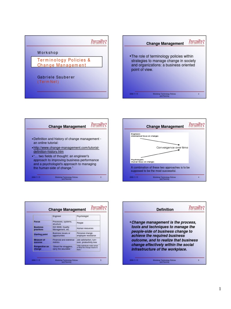 Terminology Policies & Change Management | PDF | Change Management ...