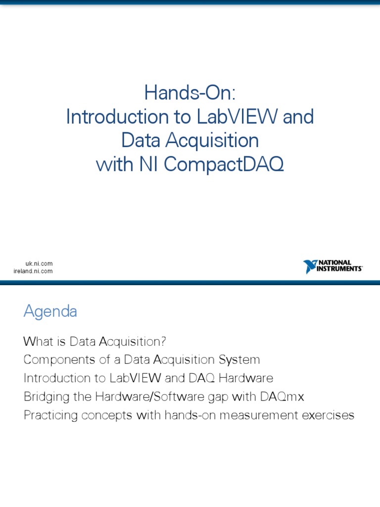 Hands-On Introduction To LabVIEW and Data Acquisition With NI CompactDAQ PDF | PDF | Data ...