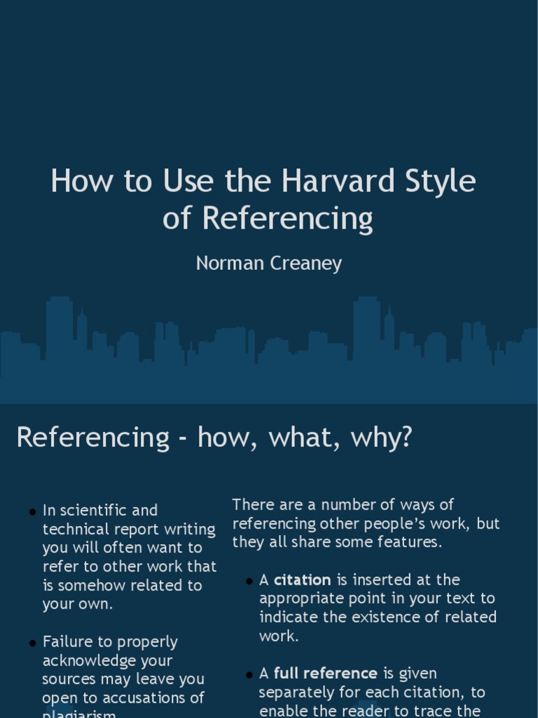 How To Use The Harvard Style of Referencing | PDF