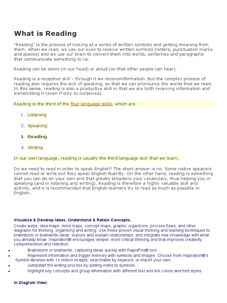 Reading and Writing | PDF | Brainstorming | Psychological Concepts