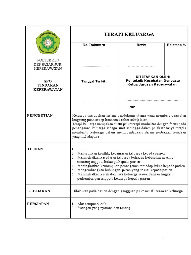 SOP Terapi Keluarga | PDF