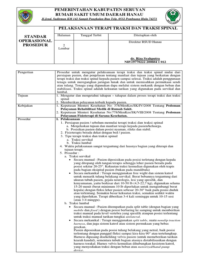 Sop - Terapi Traksi | PDF