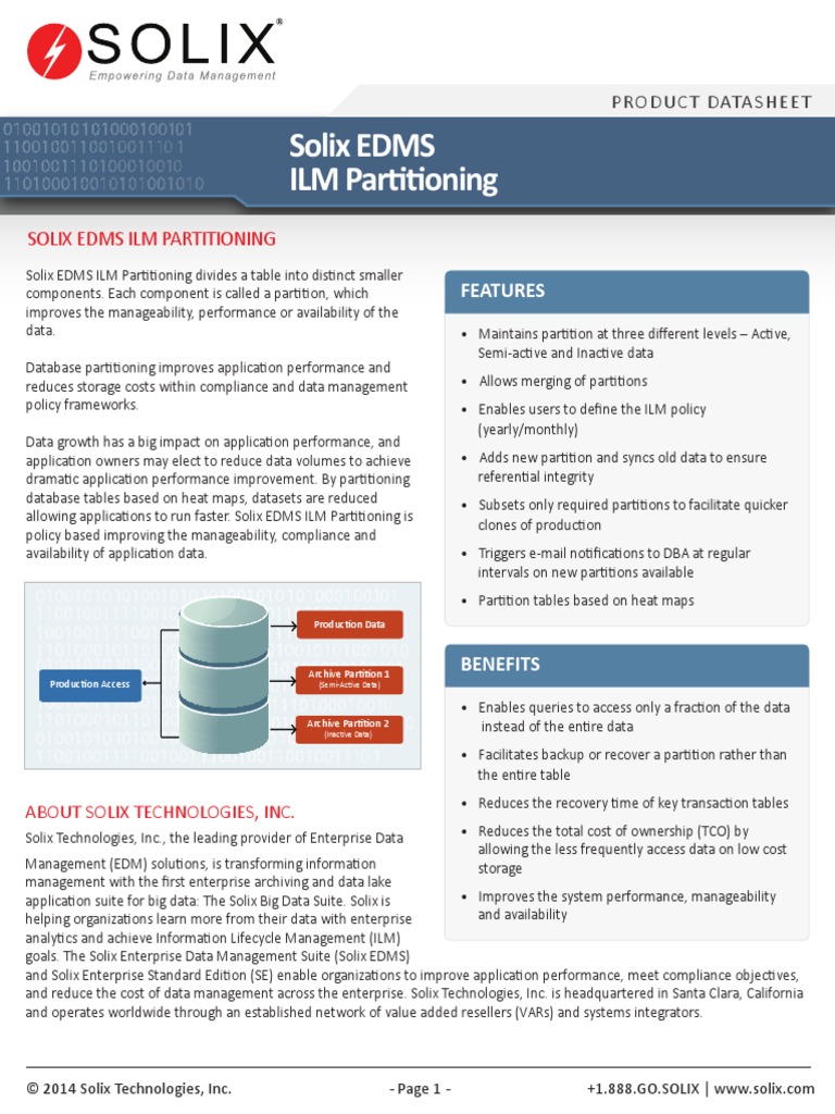 Solix EDMS ILM Partitioning | PDF | Big Data | Databases