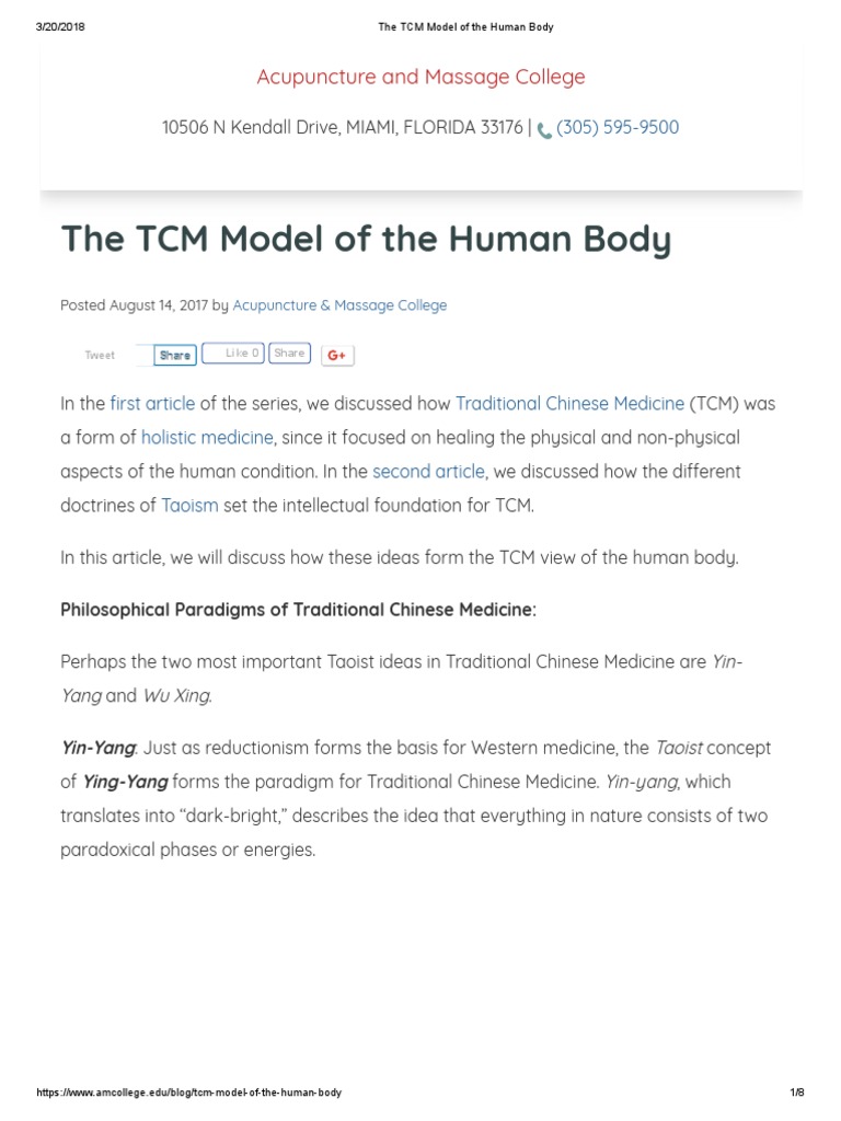 O3 The TCM Model of The Human Body | PDF | Traditional Chinese Medicine ...