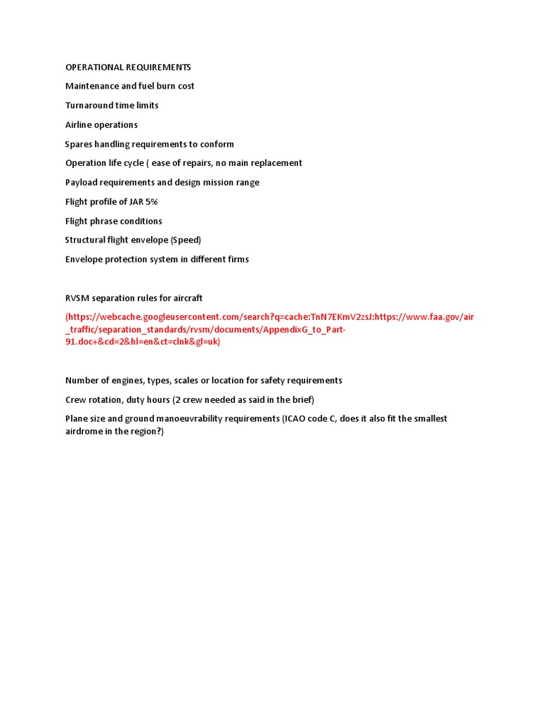Airline Operational Requirements Overview | PDF
