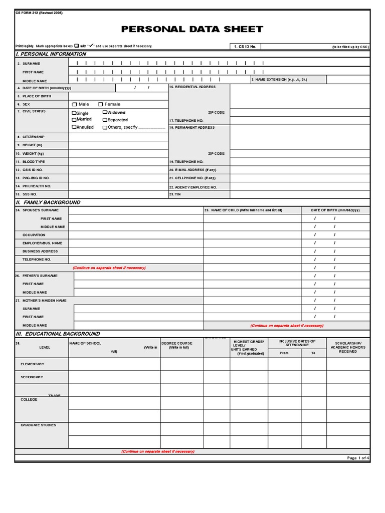 Pds Personal Data Sheet Teacher | PDF | Crime & Violence | Crime Thriller