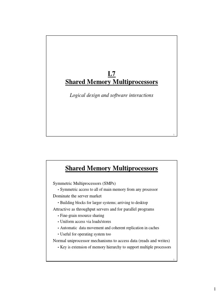 KTMTSS Shared Memory Multiprocessor | PDF | Cache (Computing) | Cpu Cache