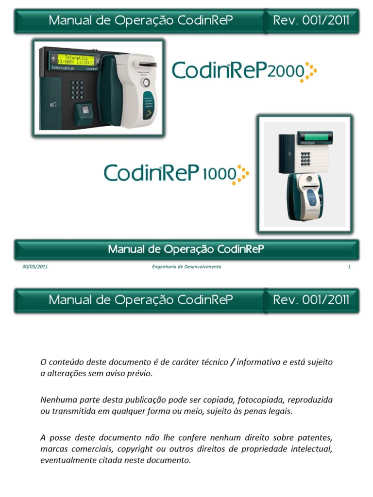 Manual Opera o CodinReP | PDF | Biometria | Rede de computadores