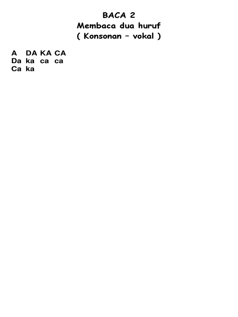 Membaca Konsonan dan Vokal | PDF