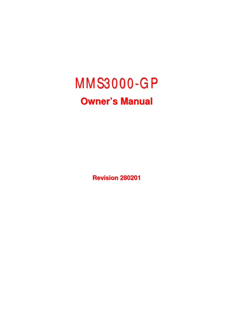 Mms3000 GP Manual | PDF | Menu (Computing) | Computer File