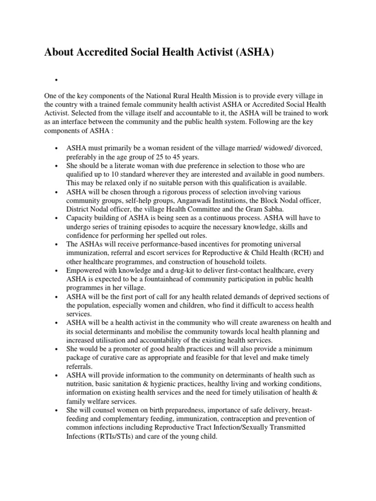 About Accredited Social Health Activist | PDF | Public Health | Health Care