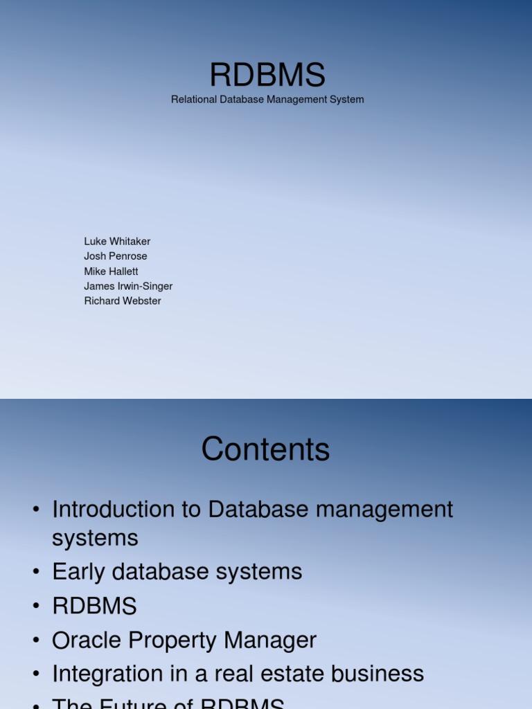 RDBMS: Relational Database Management System | PDF | Relational Database | Databases