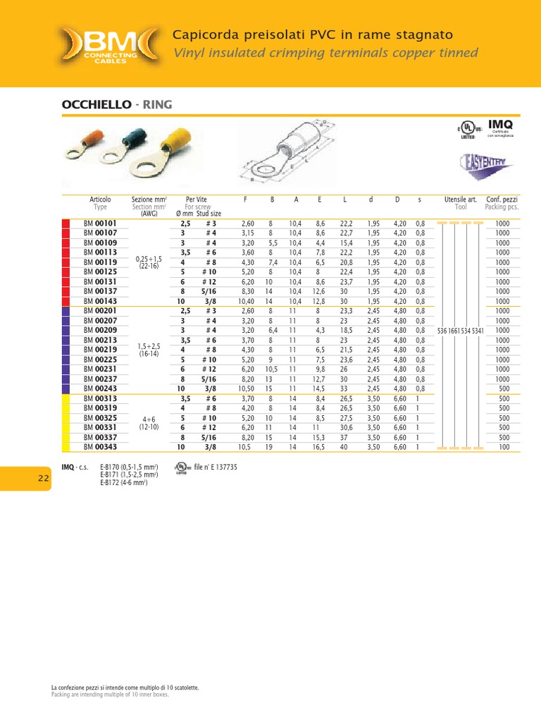 Crimping Terminals Specifications Guide | PDF | Equipment | Building ...