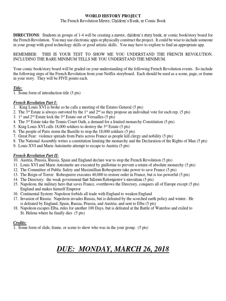 French Revolution Project 2017 | PDF | French Revolution | Napoleon