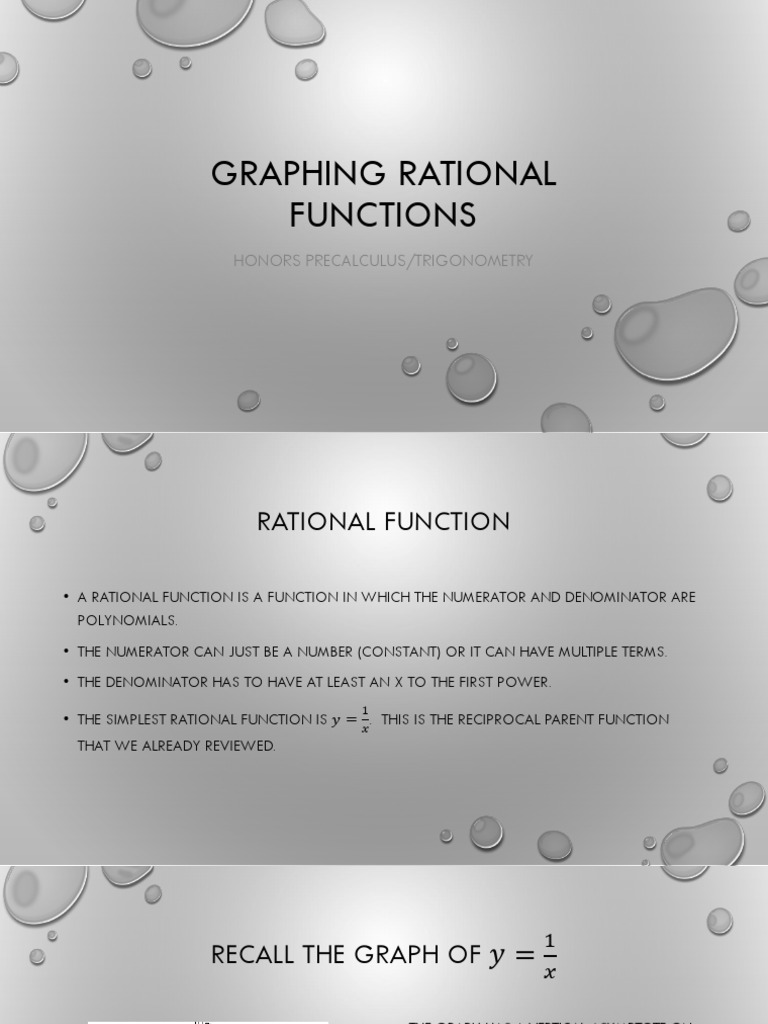 Rational Functions | PDF | Asymptote | Fraction (Mathematics)