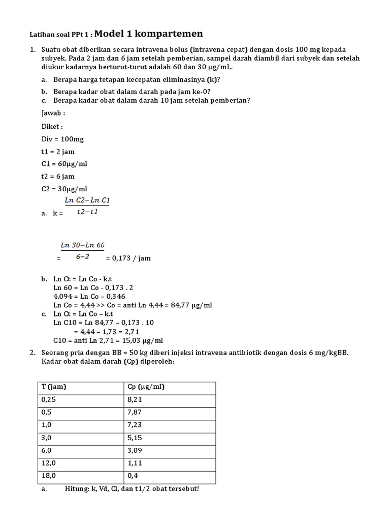 Soal Latihan Farmakokinetika | PDF