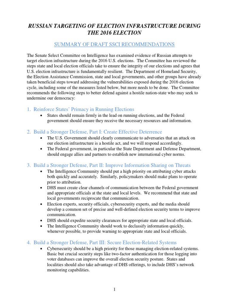 One-Pager Recs Final Version 3-20 | PDF | United States Department Of ...
