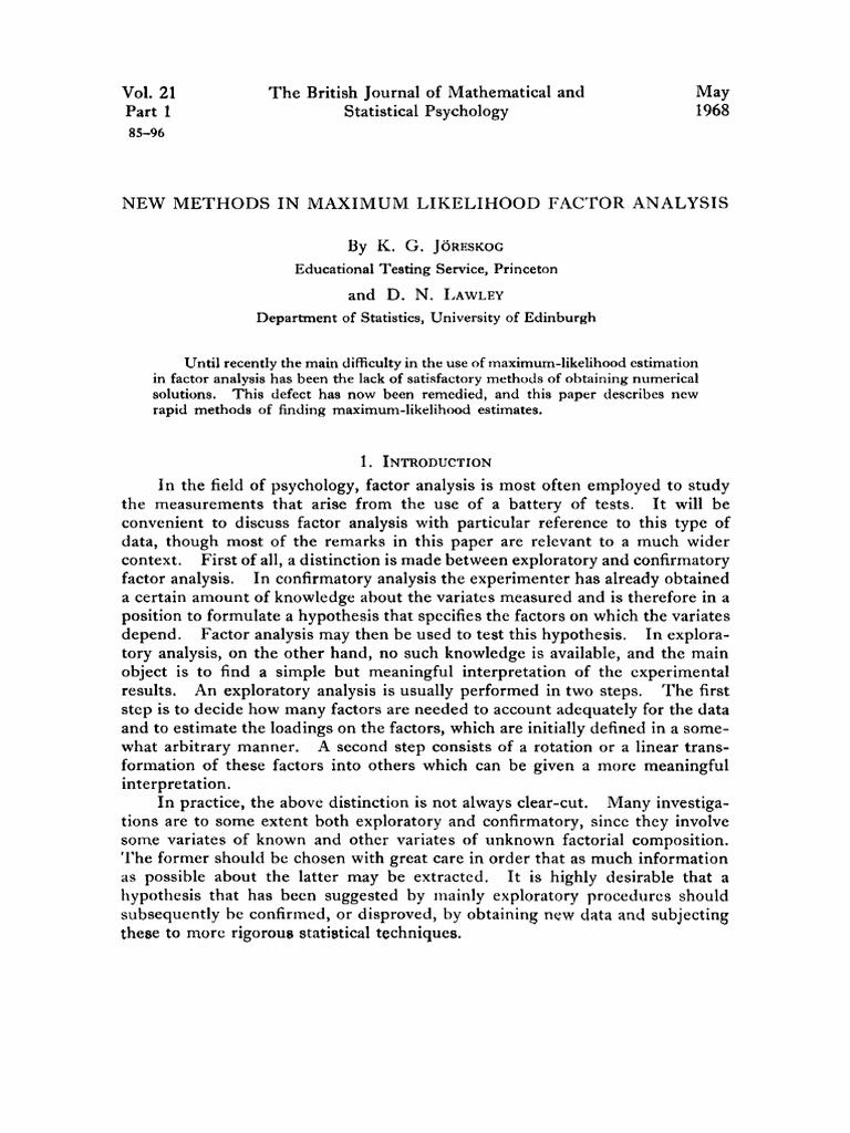 Factor Analysis Pdf Factor Analysis Matrix Mathematics