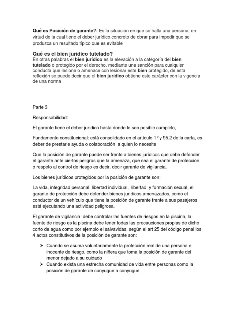 Qué Es Posición de Garante | Ley Pública | Instituciones sociales ...