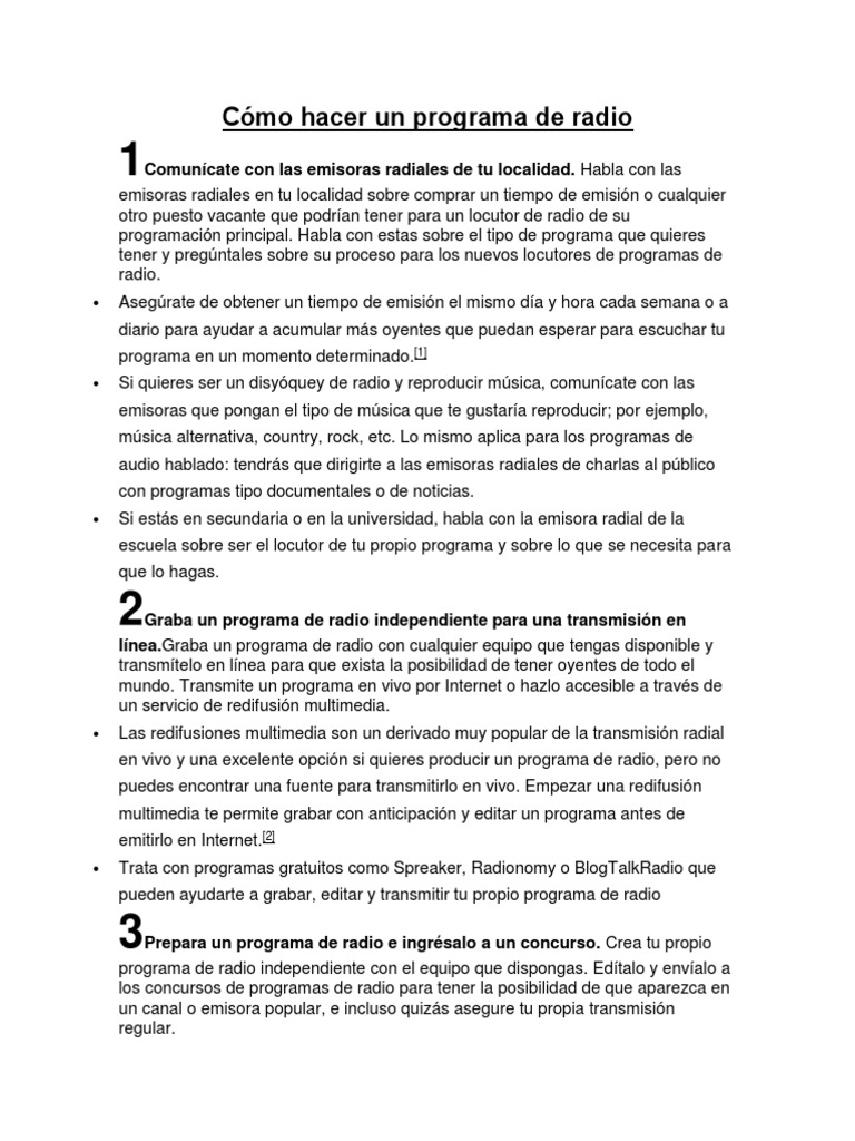 Cómo Hacer Un Programa de Radio | PDF | Radio | Multimedia