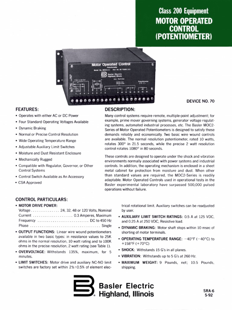 Motor Operated Control (MOC) Potentiometer | PDF