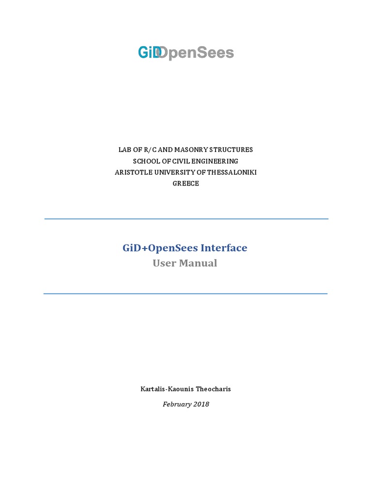 GiD+OpenSees Interface User Manual | PDF | Elasticity (Physics) | Stress (Mechanics)