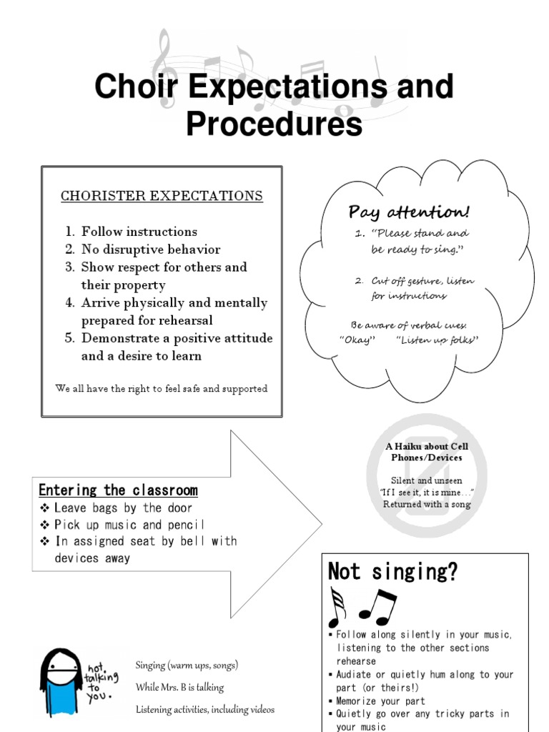 Choir Expectations and Procedures | PDF | Choir | Classroom